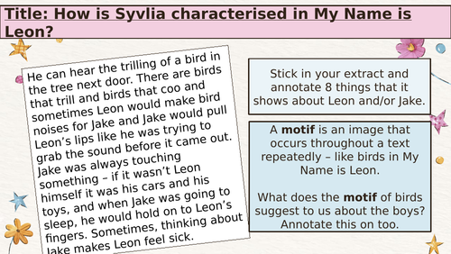 My Name is Leon Scheme | Teaching Resources