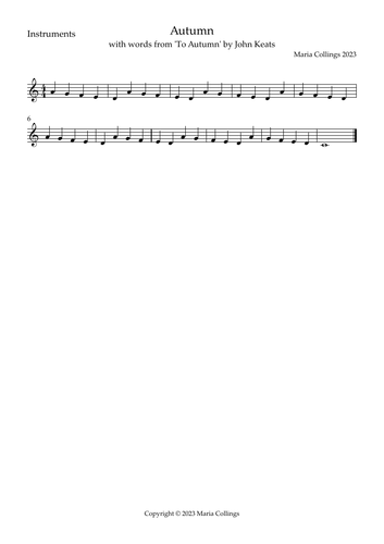 Autumn - A Quartet for Voices and Instruments | Teaching Resources