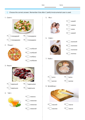Russian GCSE & Beginners: Food, restaurant, order, bill | Teaching ...