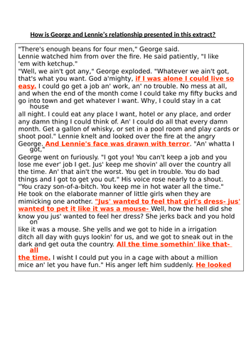 Of Mice and Men chapter 1 lessons | Teaching Resources