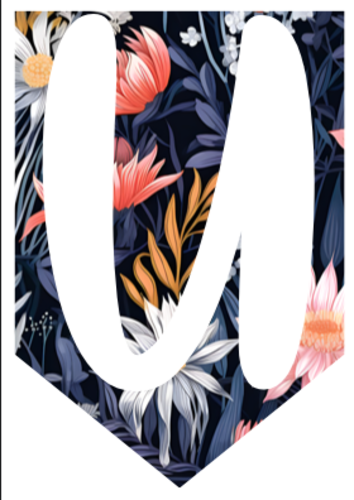 Alphabet ABC Letter bunting display printable Floral | Teaching Resources