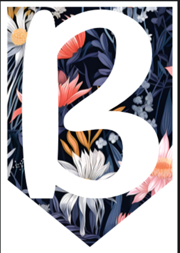 Alphabet ABC Letter bunting display printable Floral | Teaching Resources
