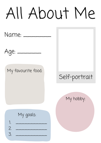 All About Me Colouring Sheet | Teaching Resources