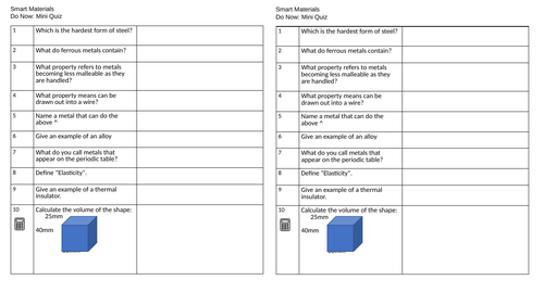 Smart Materials - WJEC Engineering | Teaching Resources