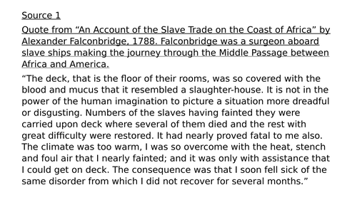 The middle passage | Teaching Resources