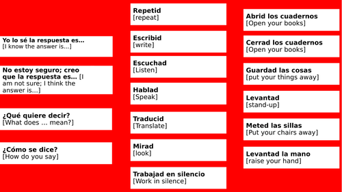 Spanish Classroom Instructions | Teaching Resources