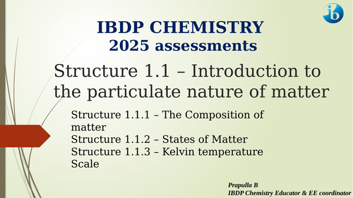 IBDP Chemistry 2025 assessments PPT's | Teaching Resources