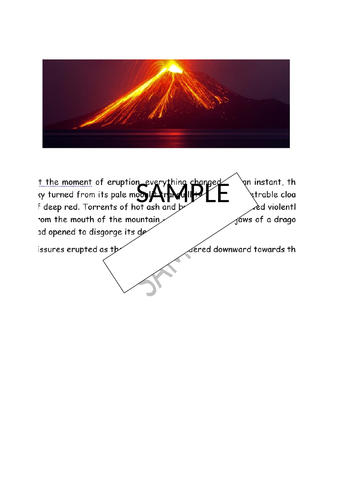 KS2 Descriptive Writing Paragraph Model - Volcano! | Teaching Resources