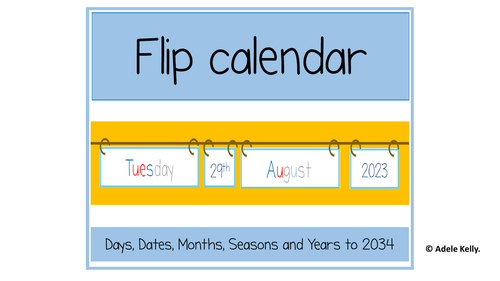 Flip calendar - Back to school | Teaching Resources