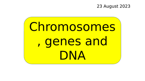 Lesson 4 DNA, chromosomes and genes | Teaching Resources