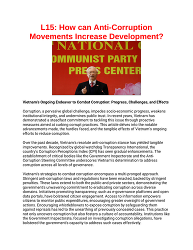 Anti-Corruption Development | Teaching Resources