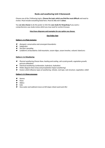 Topic 3: Rocks & Weathering - AS Geography Unit Pack (CIE) | Teaching ...