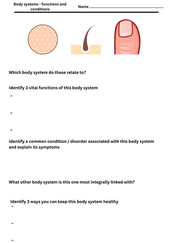 Body systems - core functions and features | Teaching Resources