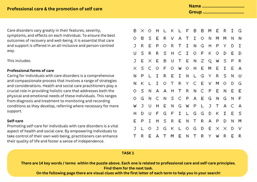 Professional and self-care principles | Teaching Resources