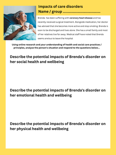 Common care disorders - impacts on individuals | Teaching Resources