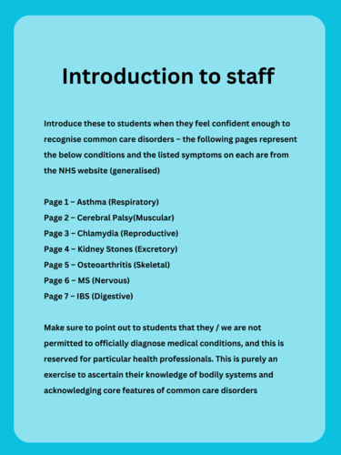 Common care disorders - patient profiles and care planning | Teaching ...