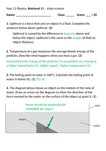 Retrieval practice activities (full set) Edexcel 9-1 GCSE Physics ...