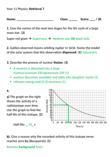Retrieval practice activities (full set) Edexcel 9-1 GCSE Physics Revision | Teaching Resources