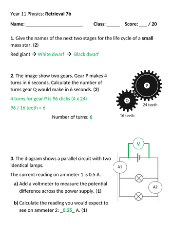 Retrieval practice activities (full set) Edexcel 9-1 GCSE Physics Revision | Teaching Resources