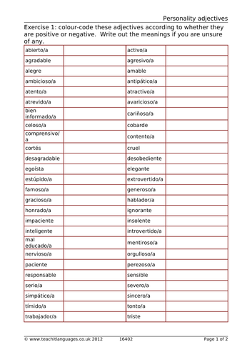 S1 - describing myself and others SPANISH | Teaching Resources