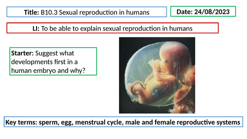 Igcse Co Ordinated Science B10 Reproduction All Lessons Teaching Resources