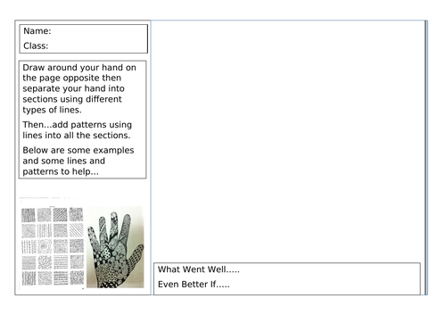 Henna hand art worksheet | Teaching Resources