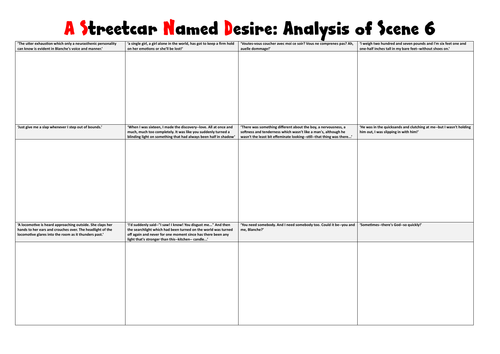 A Streetcar Named Desire: Scene 6 | Teaching Resources