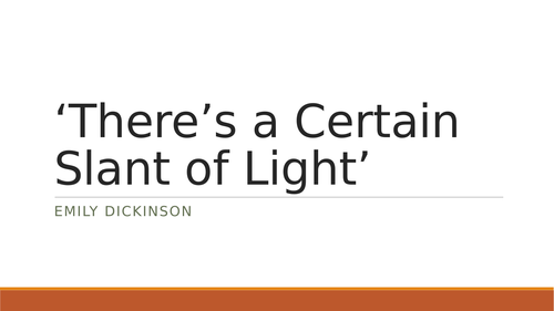 There’s a Certain Slant of Light by Emily Dickinson Student Worksheet ...