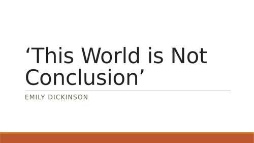 This World is not Conclusion by Emily Dickinson Student Worksheet and ...