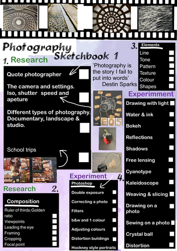 GCSE photography checklist | Teaching Resources