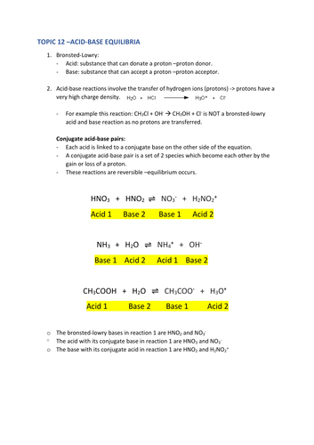 TOPIC 12 (Acid-base equilibria) A LEVEL CHEMISTRY EDEXCEL - A* NOTES ...