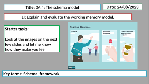 IB Psychology: Schema theory | Teaching Resources