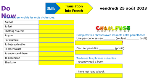 4. Various activities on skills A level French paper 1 | Teaching Resources