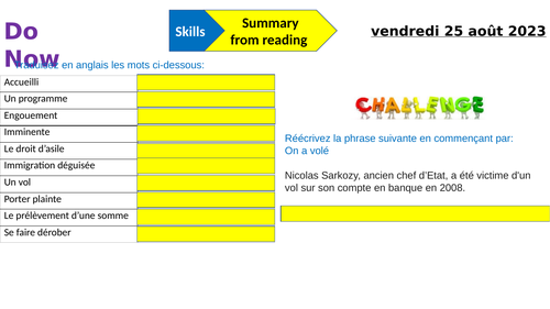 3. Various activities on skills paper 1 French A level | Teaching Resources
