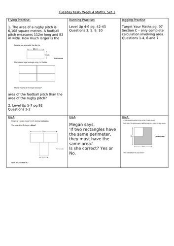 Y5 Maths Planning (Covering Area, Perimeter, Capacity and Volume ...