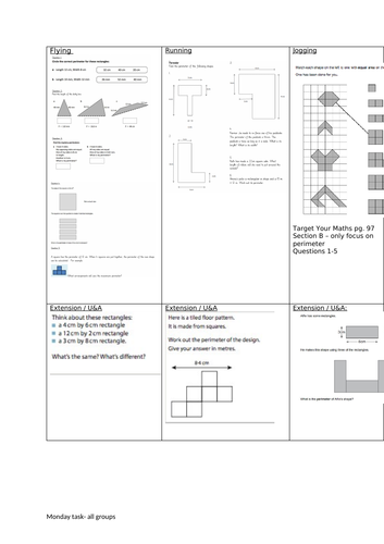 Y5 Maths Planning (Covering Area, Perimeter, Capacity and Volume ...