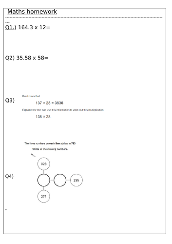Y5 Maths Planning and Resources (Covering Written Calculation ...
