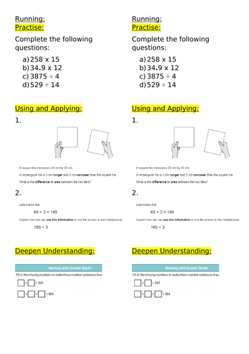 Y5 Maths Planning and Resources (Covering Written Calculation ...