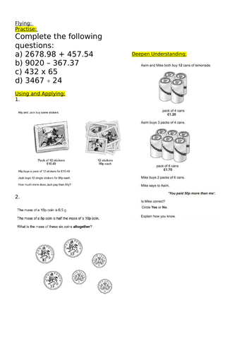 Y5 Maths Planning and Resources (Covering Written Calculation ...