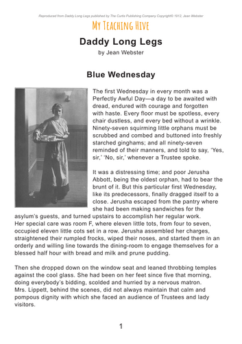 KS2 Daddy Long Legs - Classic Texts - Year 6, Year 7, age 10 ...