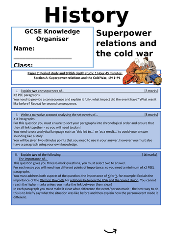GCSE Cold War Knowledge Organiser | Teaching Resources
