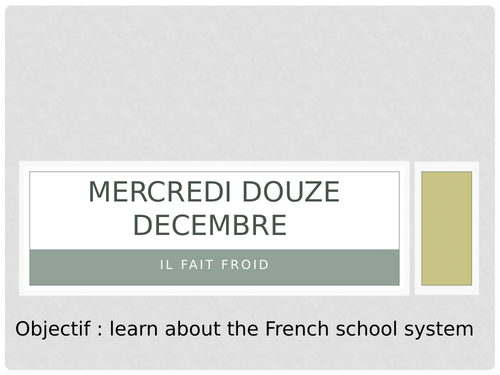 Topic of school - French | Teaching Resources