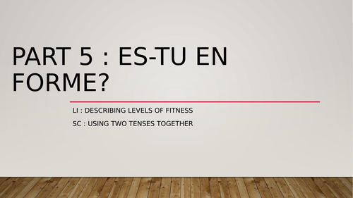 S3 French Healthy lifestyle | Teaching Resources