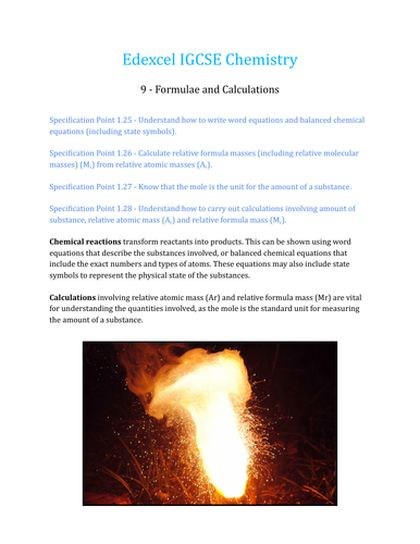 Edexcel IGCSE Chemistry Worksheets Chapter 2 - Atoms and Molecules ...