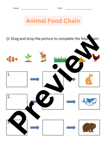Printable Animal Food Chain Worksheet and Activity - Cut And Paste for ...