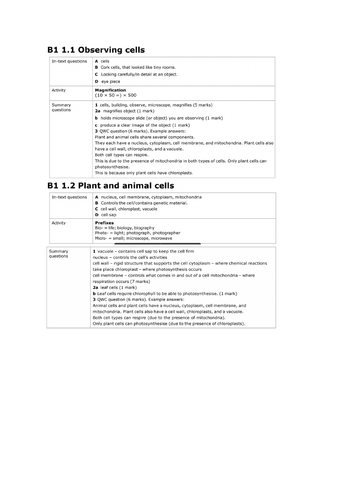 Year 7 Observing Cells | Teaching Resources