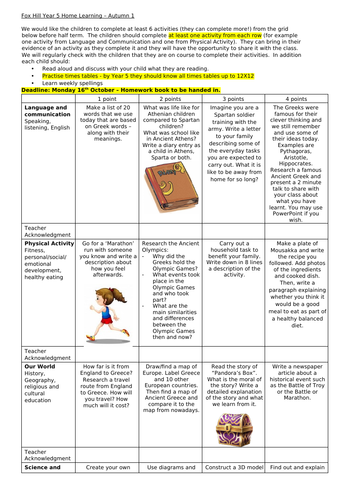 ANCIENT GREECE Homework Activities | Teaching Resources