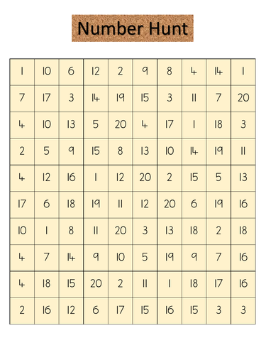 Find the Number - numbers to 20 recognition activity | Teaching Resources