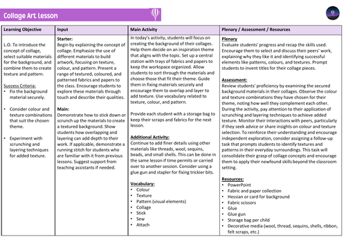 Collage – Outstanding Art Lesson (KS1/KS2) | Teaching Resources