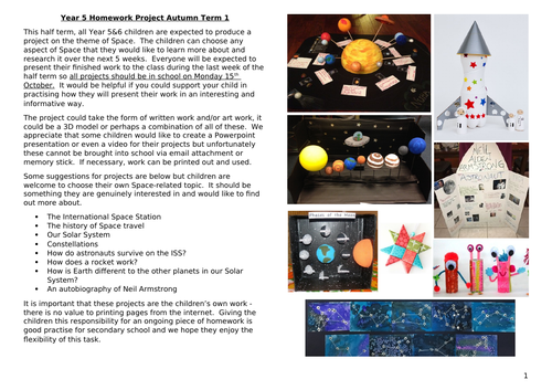 SPACE Homework Activities | Teaching Resources